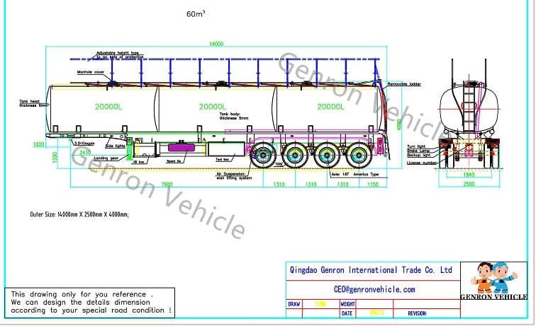 42000 Liters Fuel Tanker Trailer - Fuel Tanker Trailer